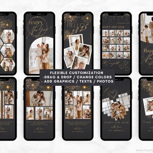 Editable Digital New Year Card Template, Animated New Year E-card ...