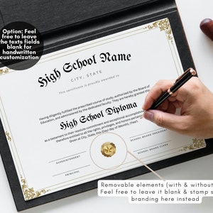 Editable High School Diploma Certificate Template, Printable Diploma ...