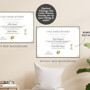 Editable Reiki Certificate of Completion, Usui Shiki Ryoho Reiki ...