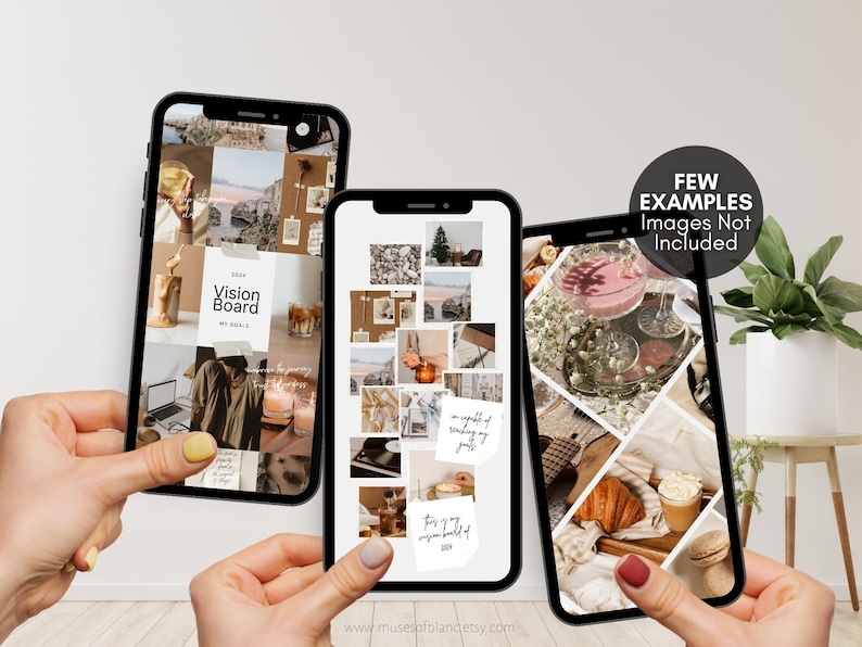 Editable Digital Vision Board Template, Custom Photo Collage Vision ...