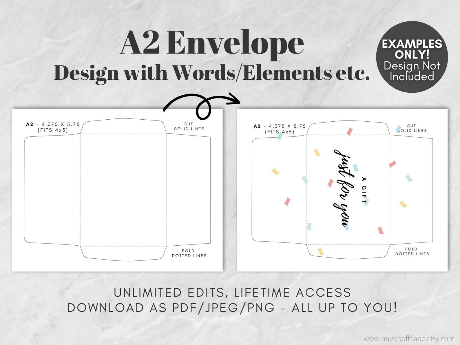 Drag and Drop Greeting Card Templates A2 Printable Envelope - Etsy