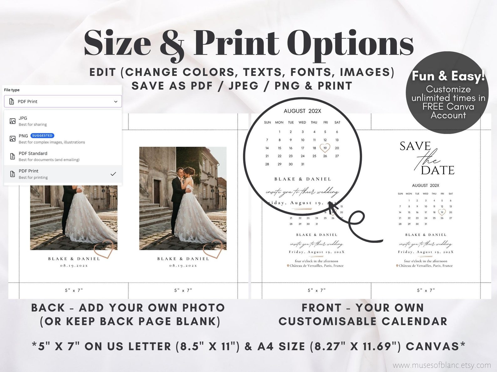 Editable Save the Date Invite Card Editable Wedding - Etsy