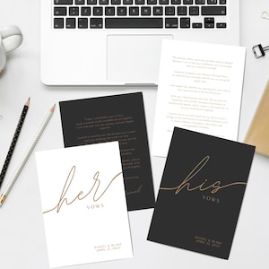 Editable Wedding Vows Card Template, Editable Canva Template Wedding ...