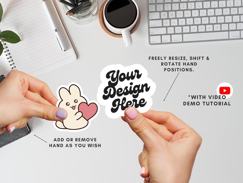 Editable Sticker Mockup Template Hand Holding Sticker Mockup - Etsy