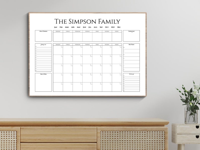 Editable Family Command Center, Custom Family Organizer Undated ...