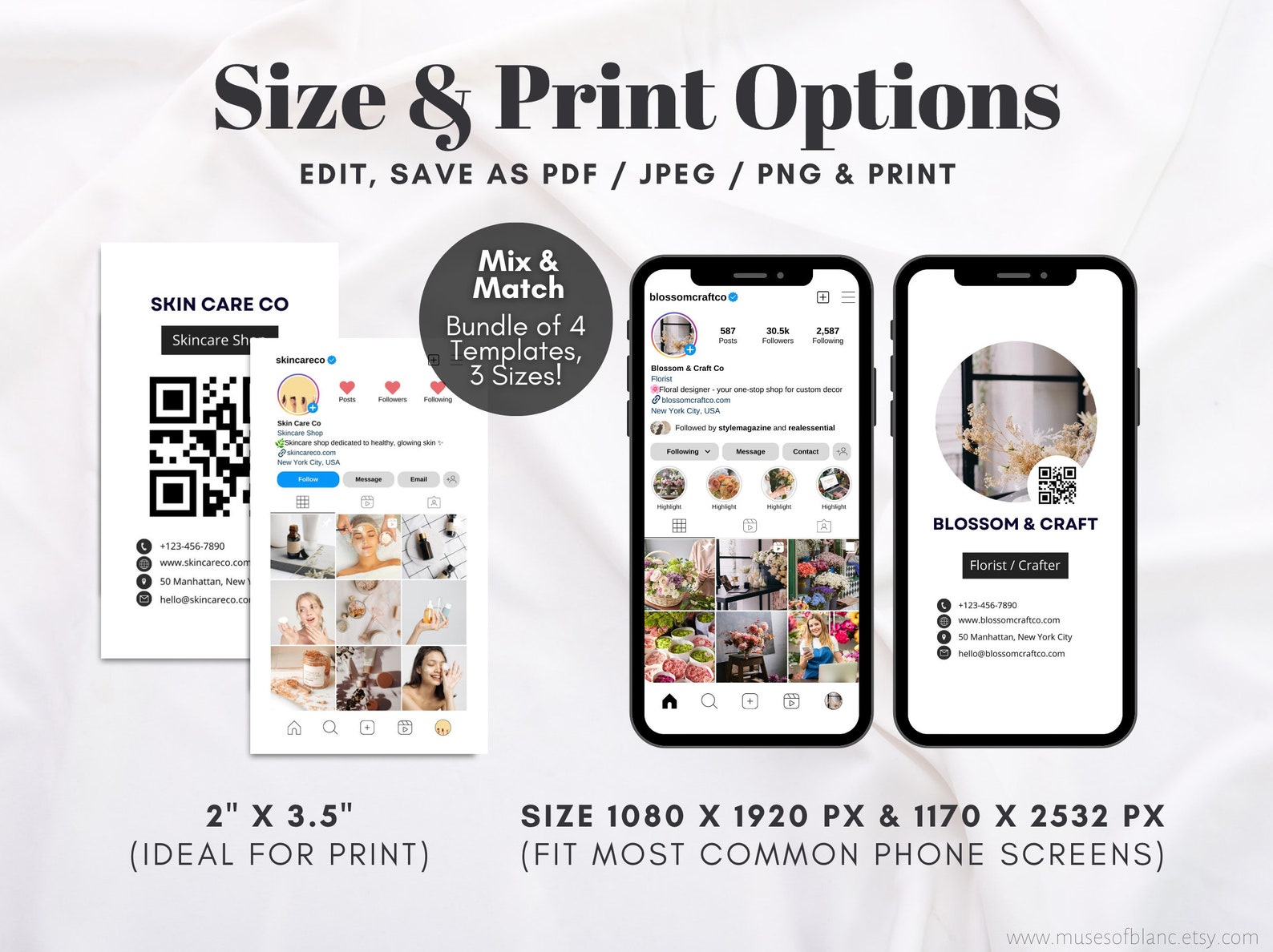 Editable Instagram Business Card Templates Printable Instagram - Etsy