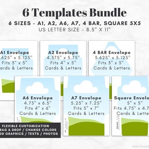 Drag and Drop Printable Envelope Template, Editable Canva Templates, A1 ...