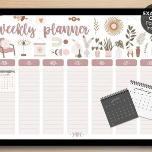 Monthly Calendar Digital Stickers 2023, 2024, 2025, Mini Calendar ...