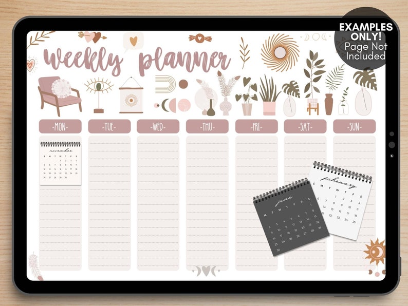 Monthly Calendar Digital Stickers 2023 2024 2025 Mini - Etsy