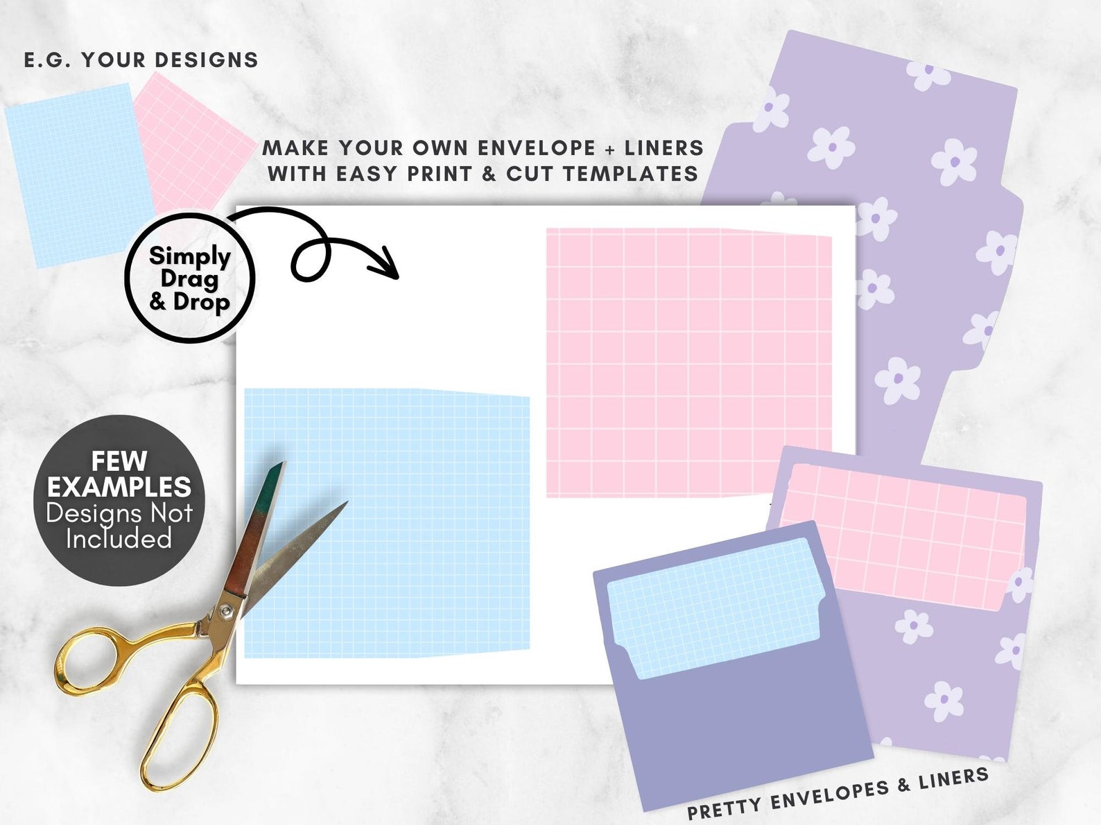 Drag and Drop Printable Envelope Template, Custom Envelope Liner ...