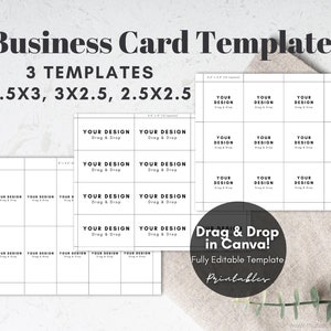 Drag and Drop Business Cards Template Printable Business - Etsy