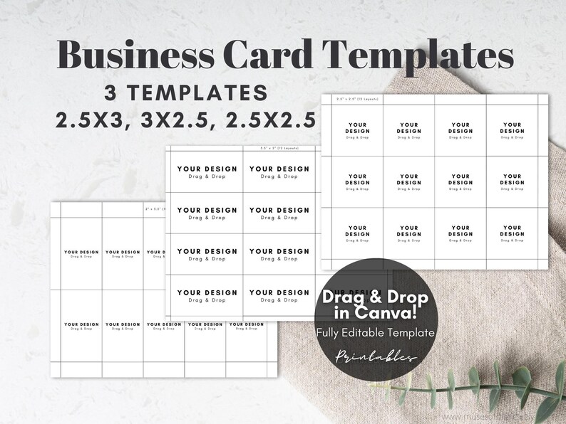 Drag and Drop Business Cards Template Printable Business - Etsy