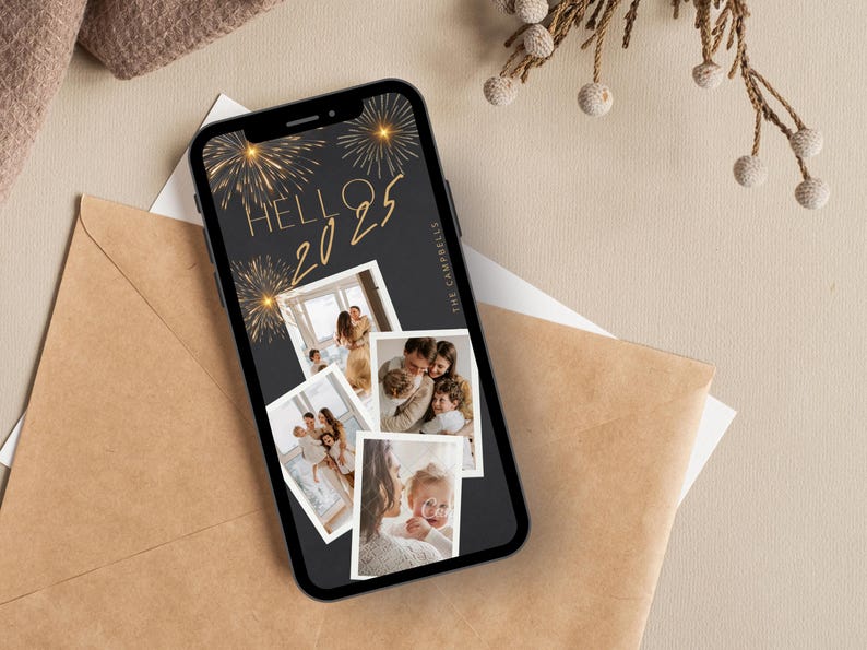Editable Digital New Year Card Template, Animated New Year E-card ...