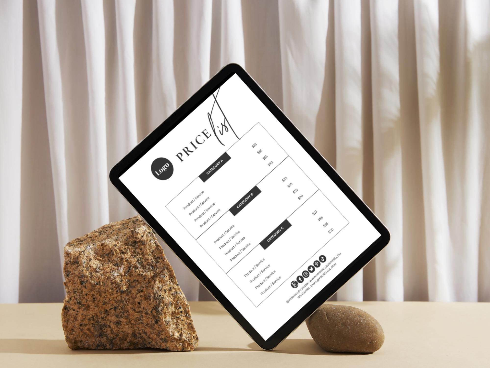 Editable Price Lists Bundle, Digital Price List Signs Printable Price ...
