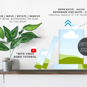 Animated Bookmarks Mockups, Book Mockups Bookmark Template, Custom ...