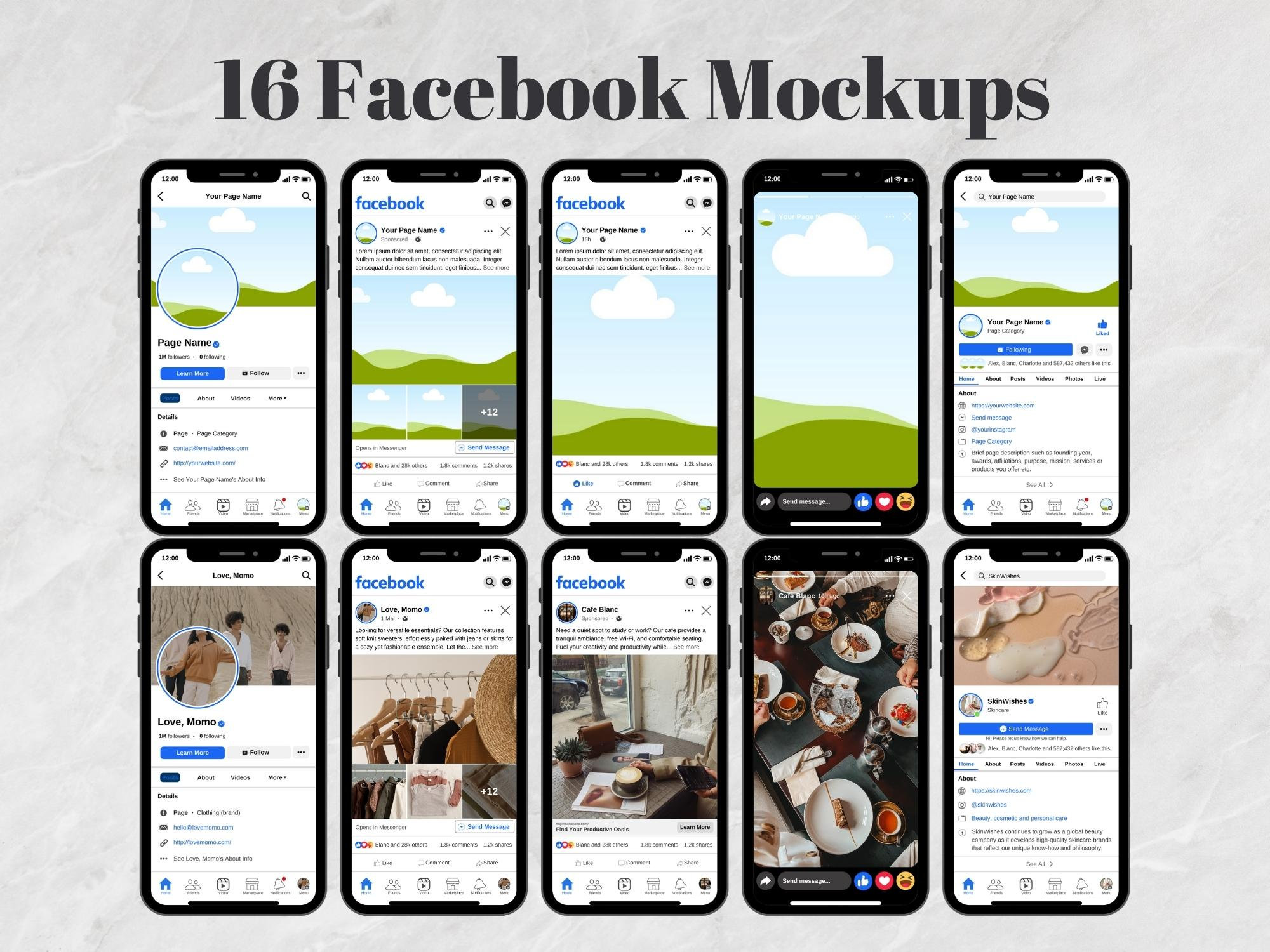 16 Editable Facebook Mockup Templates Social Media Mockup - Etsy