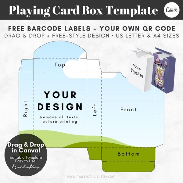 Playing Cards Template Box - Etsy