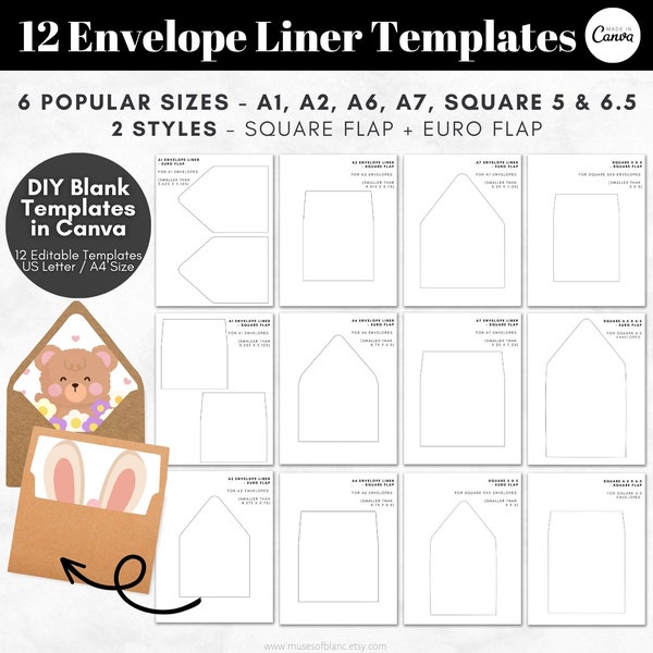 Envelope Liner Template - Etsy