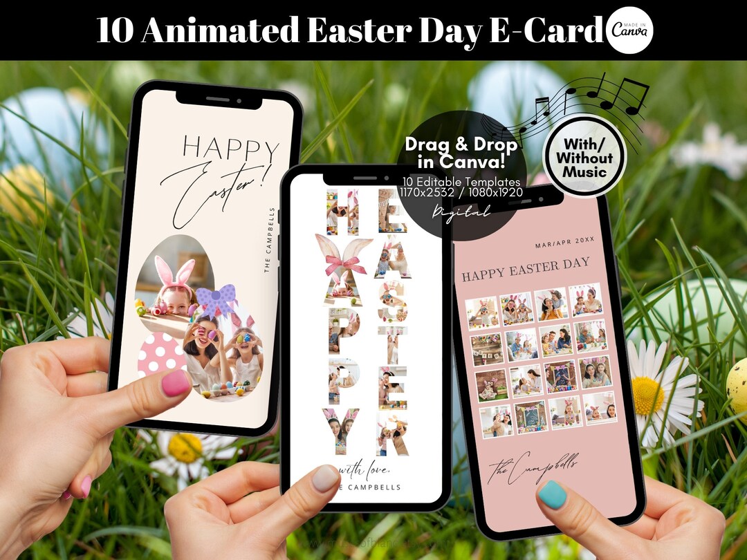 Editable Easter Cards Template, Animated Easter E-card, Photo Collage ...