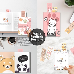 Animated Bookmarks Mockups, Book Mockups Bookmark Template, Custom ...