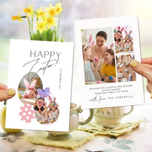 Editable Easter Cards Template, Printable Easter Cards Digital, Photo ...