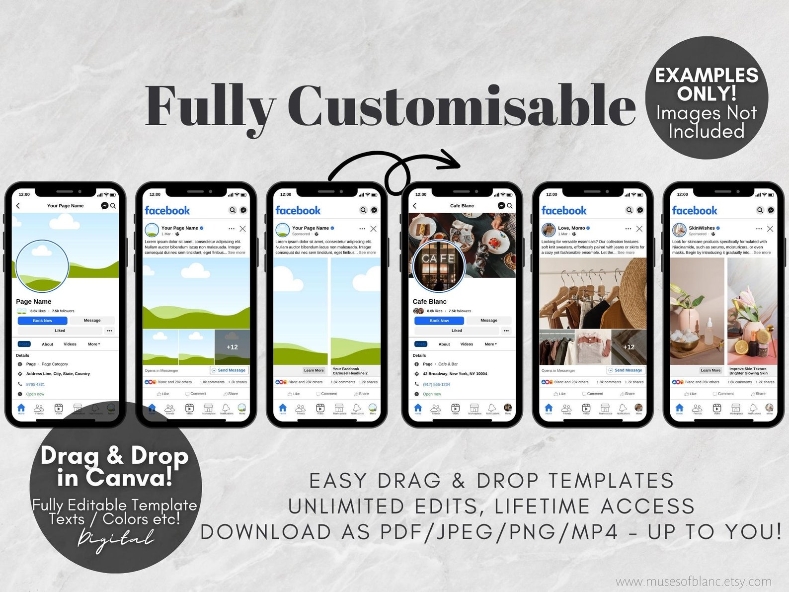 16 Editable Facebook Mockup Templates Social Media Mockup - Etsy