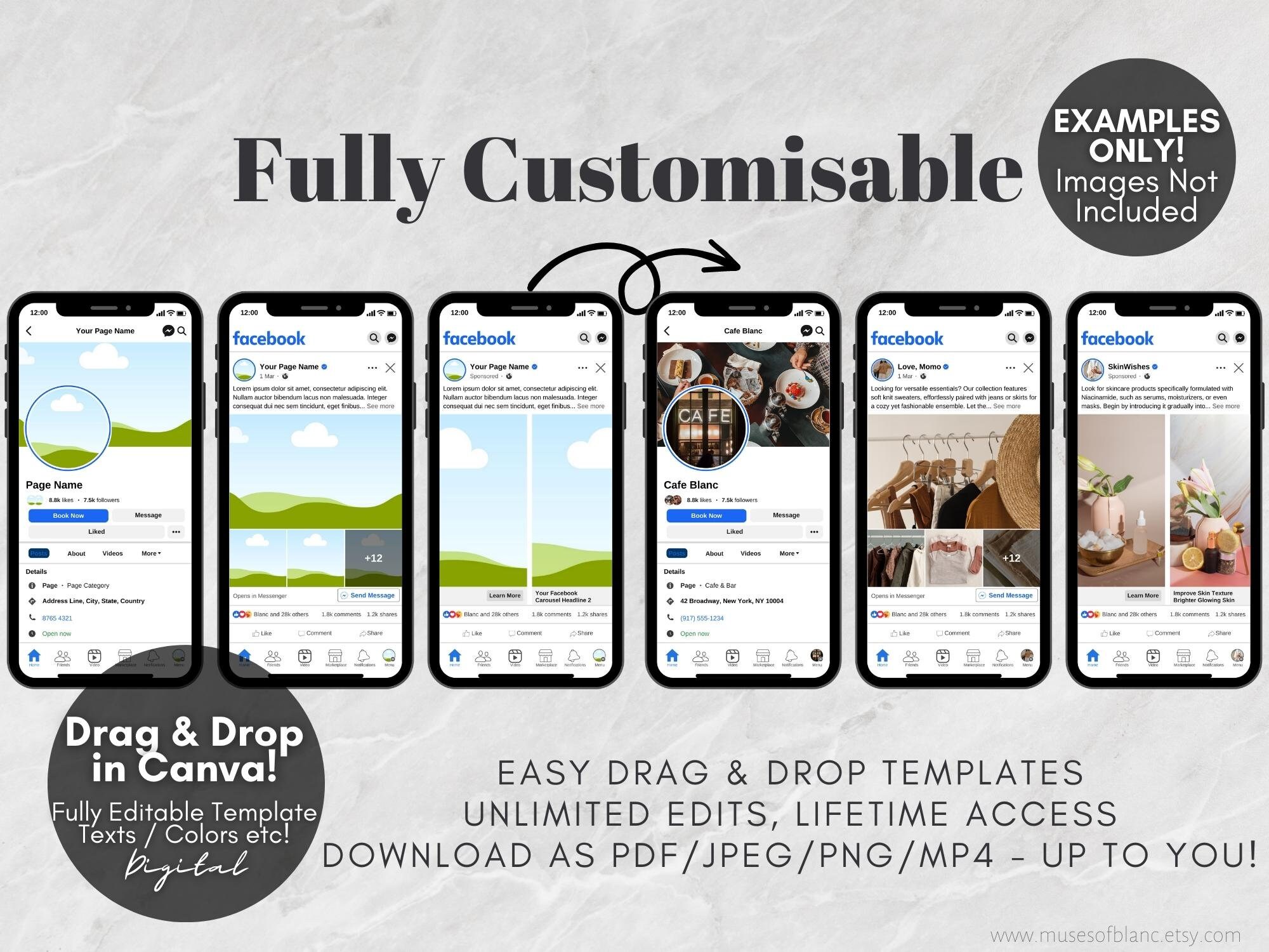 16 Editable Facebook Mockup Templates Social Media Mockup - Etsy