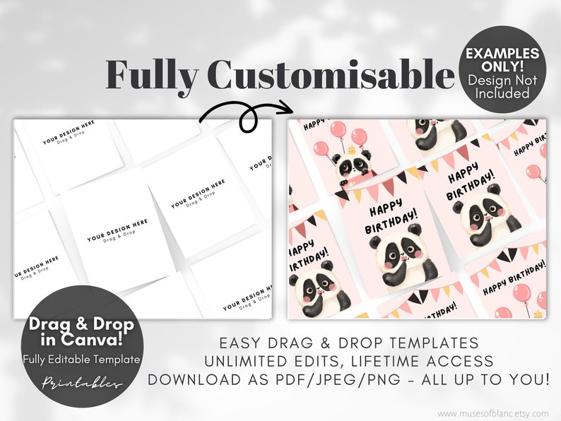 10 Drag and Drop Greeting Card Mockup Bundle, Editable Canva Template ...