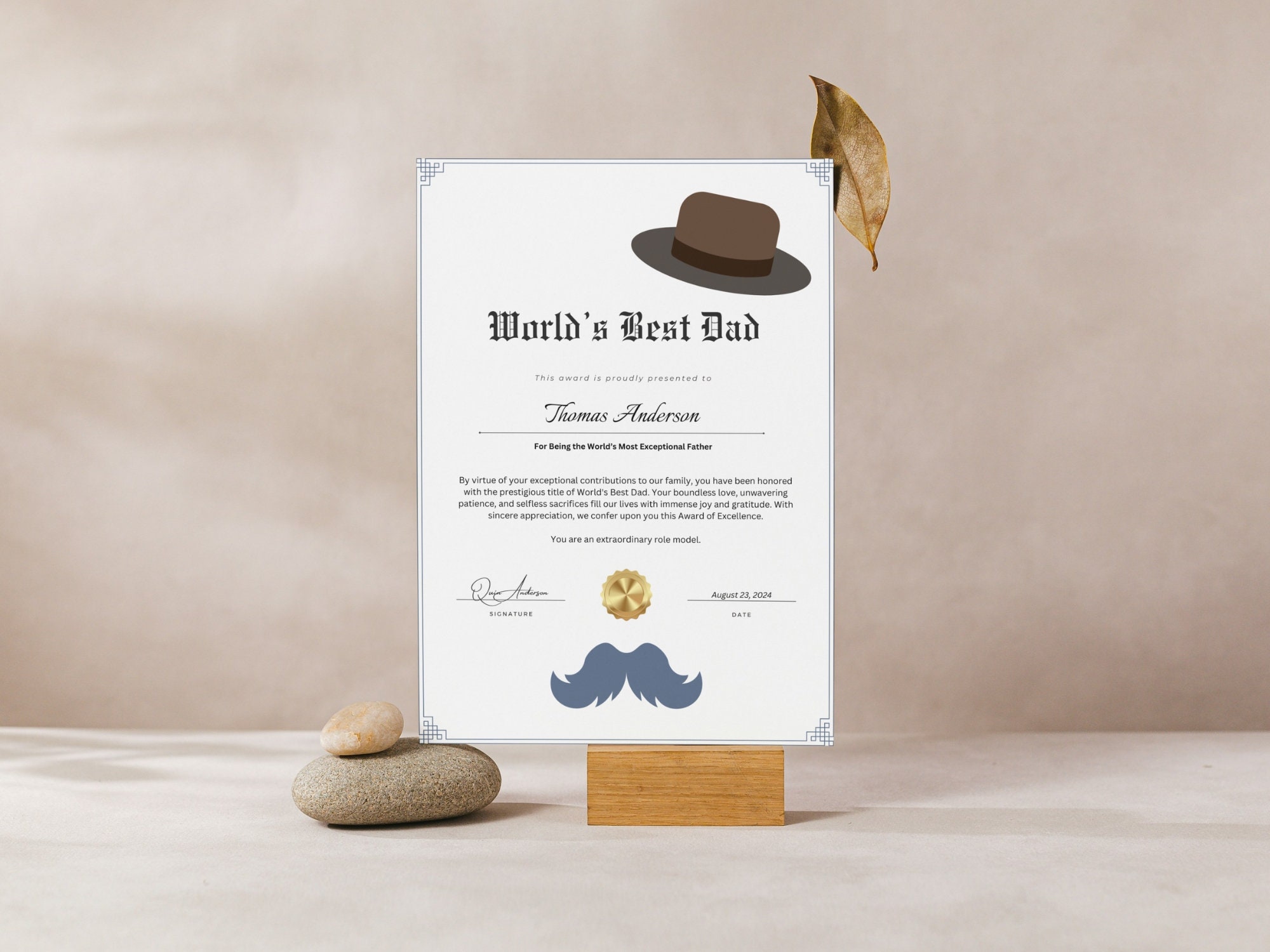 Editable World’s Best Dad Certificate Template, Custom Happy Father’s ...