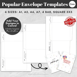 DIY Printable Envelope Template Editable Canva Templates A1 - Etsy