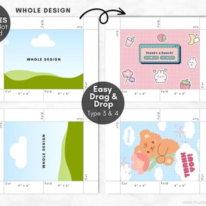 Drag and Drop Greeting Card Templates, A6 Printable Envelope Template ...