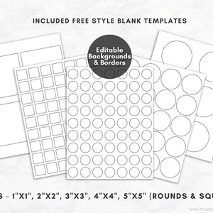 Drag and Drop Round Blank Template, Square Blank Template, Round Labels ...