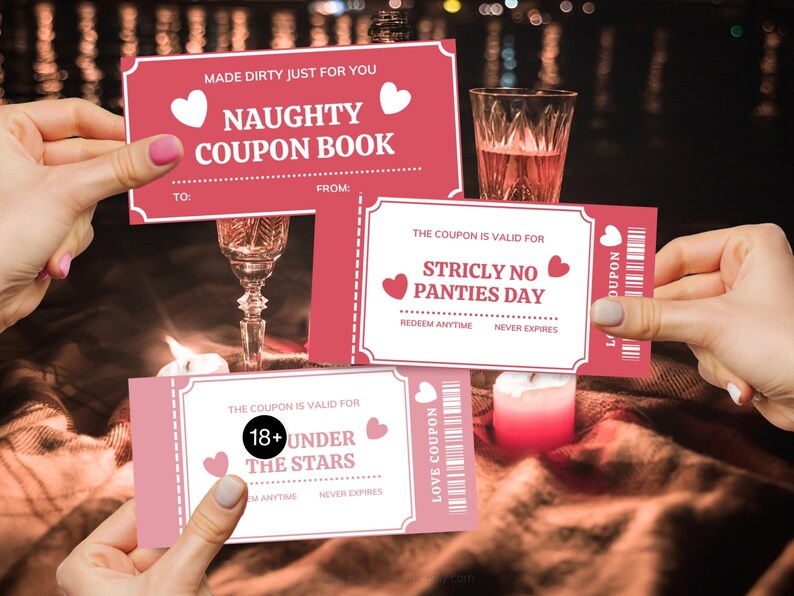 Editable Naughty Love Coupon Book Printable Adult Gift digital