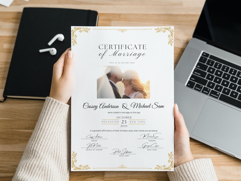 Editable Marriage Certificate Template, Printable Certificate of ...