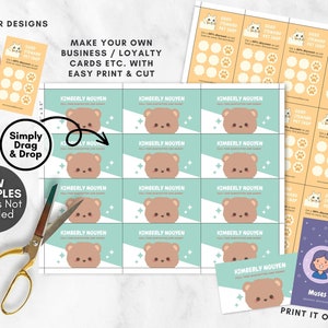 Drag and Drop Business Cards Template, Printable Business Cards, Canva ...