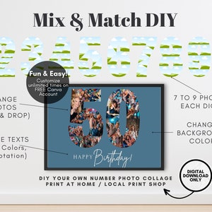 Drag and Drop Custom Number Frames Photo Collage Template, Any Number ...