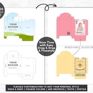 Drag and Drop Playing Cards Box Template, Custom Blank Tuck Box ...