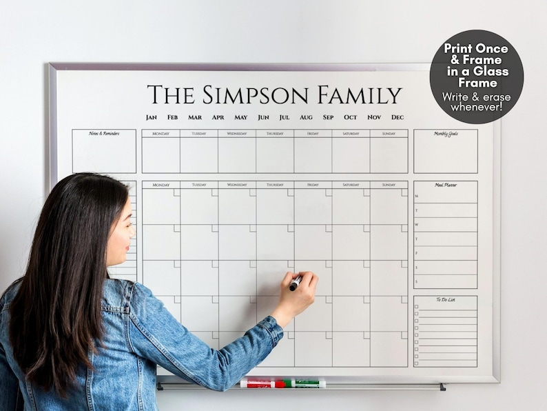 Editable Family Command Center, Custom Family Organizer Undated ...