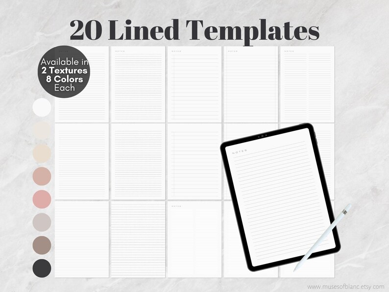Digital Note Paper Printable Note Pages Planner Insert Note - Etsy
