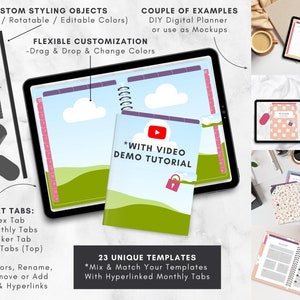 Drag and Drop Digital Planner Templates, Editable PLR Planner ...