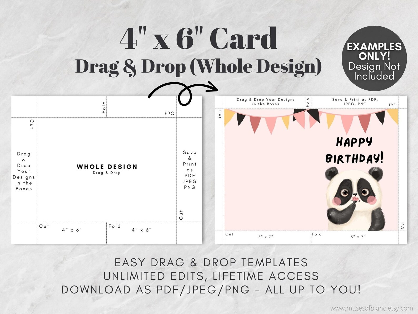 Drag and Drop Greeting Card Templates A6 Printable Envelope - Etsy