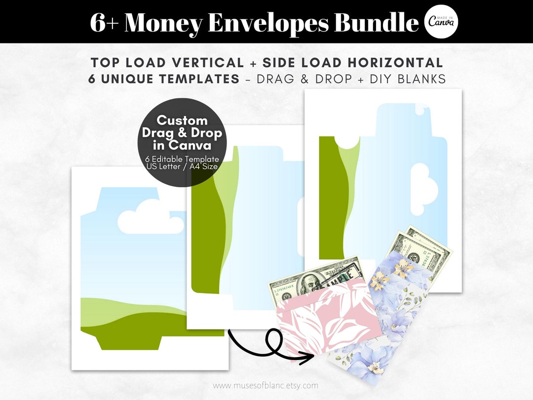 Drag and Drop Money Envelope Template, Custom Printable Money Envelope ...