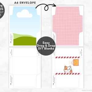 Drag and Drop Greeting Card Templates, A6 Printable Envelope Template ...