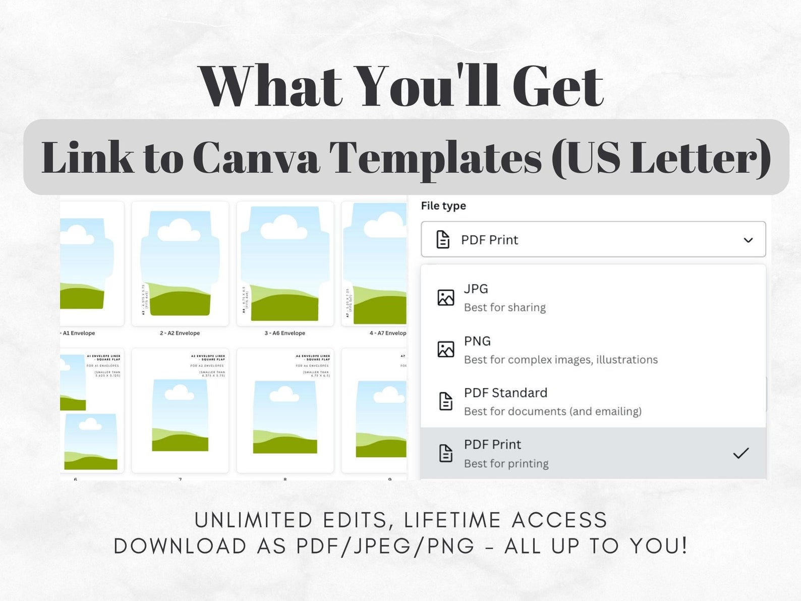 Drag and Drop Printable Envelope Template Custom Envelope - Etsy