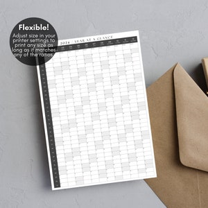 Editable 2024 Calendar Printable Year Planner, Year at a Glance 2024 ...