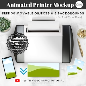 Animated Printer Mockup, Custom Mockup for Printable Sheet Paper Mockup ...