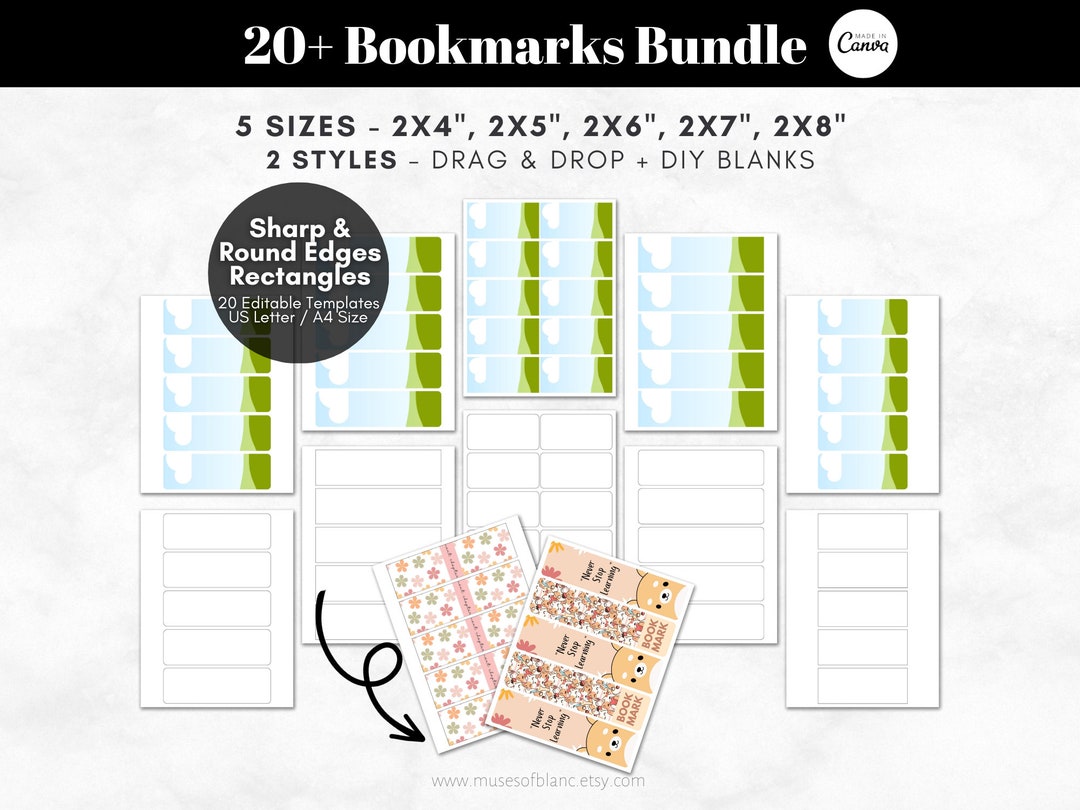 Drag and Drop Bookmark Templates, Custom Blank Bookmarks Template ...