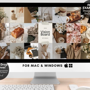 Editable Digital Vision Board Template, Custom Photo Collage Vision ...