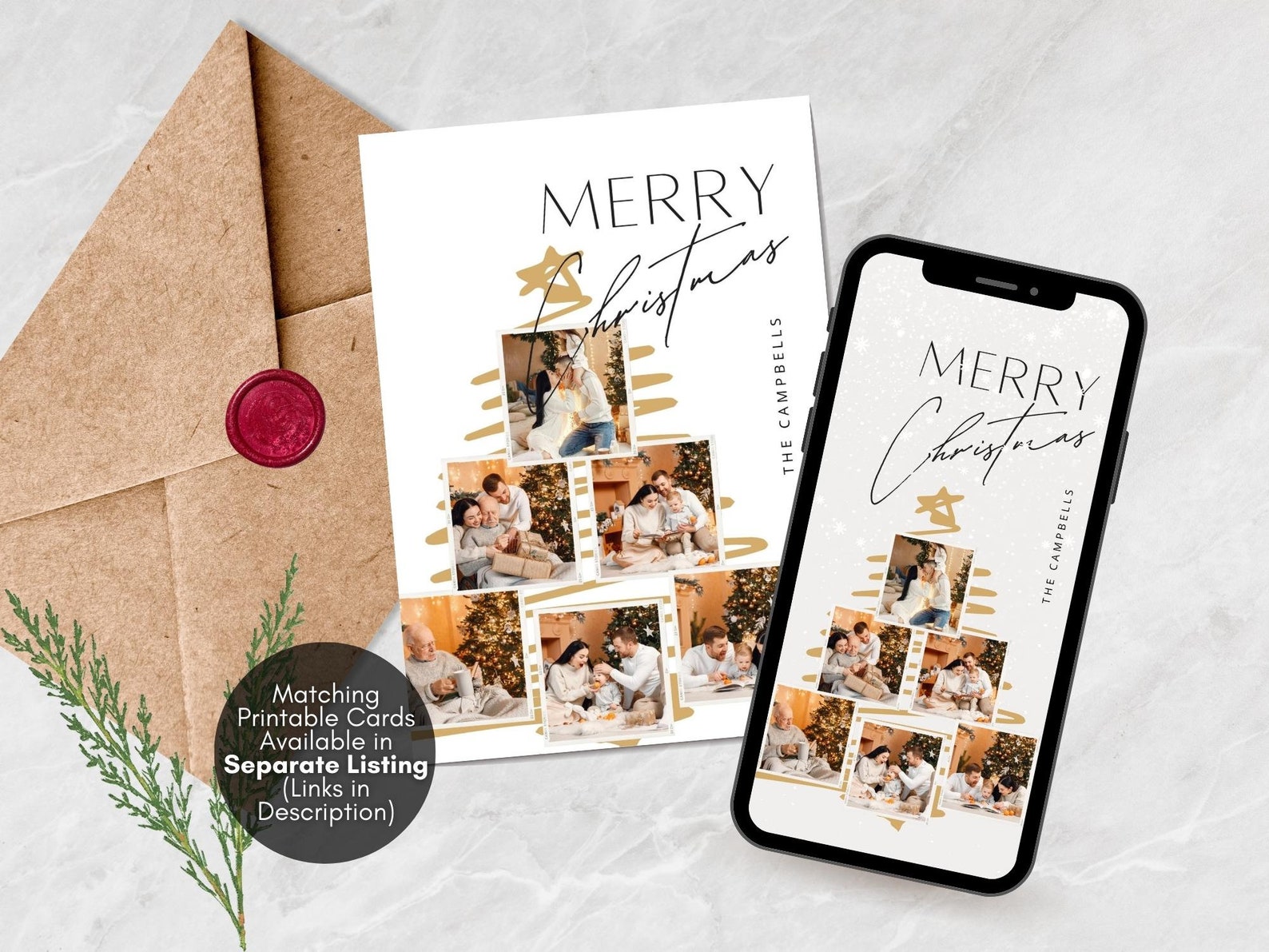 Editable Digital Christmas Card Template, Animated Christmas E-card ...