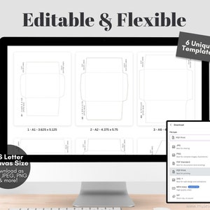 DIY Printable Envelope Template, Editable Canva Templates, A1 A2 A6 A7 ...